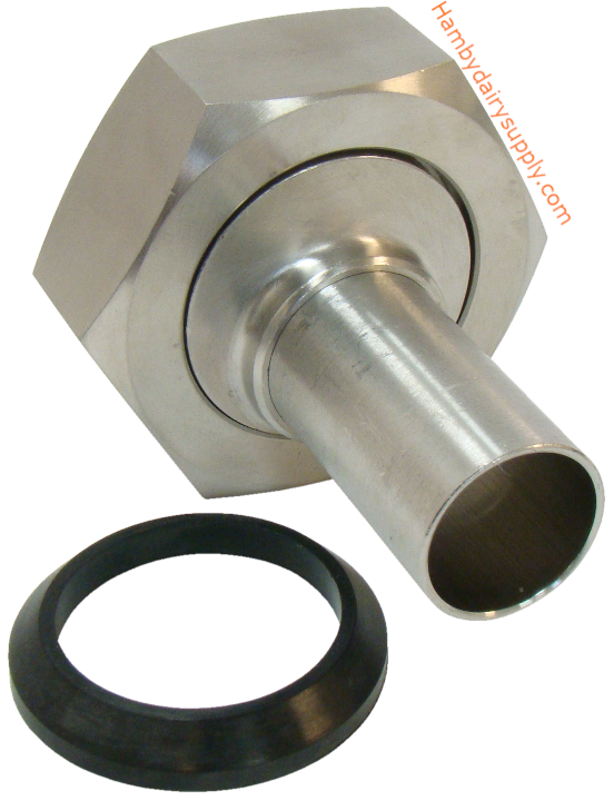 Male Bevel Seat x Hose adaptor - 1.5 x 1 inch Nut included - Hamby ...
