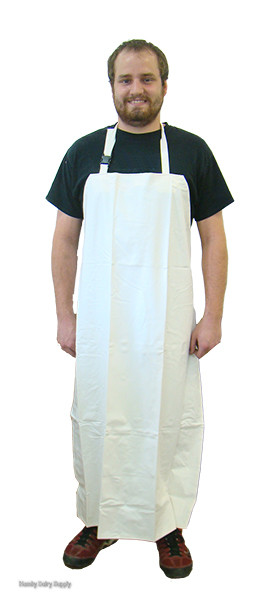 Milking Apron - White Large 49 inch length - Hamby Dairy Supply