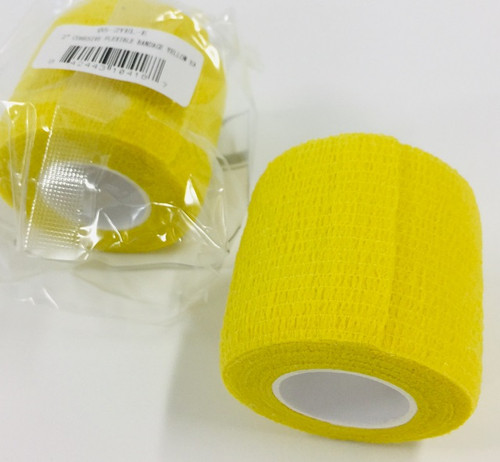 Neon Yellow - Cohesive Flexible Bandage 2 inch x 5 yards stretched ...