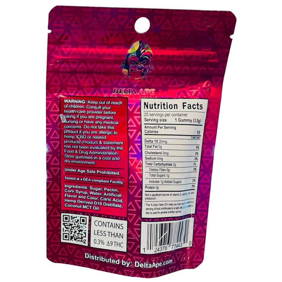 Delta Ape Delta 10 THC Gummies - The Calm Leaf