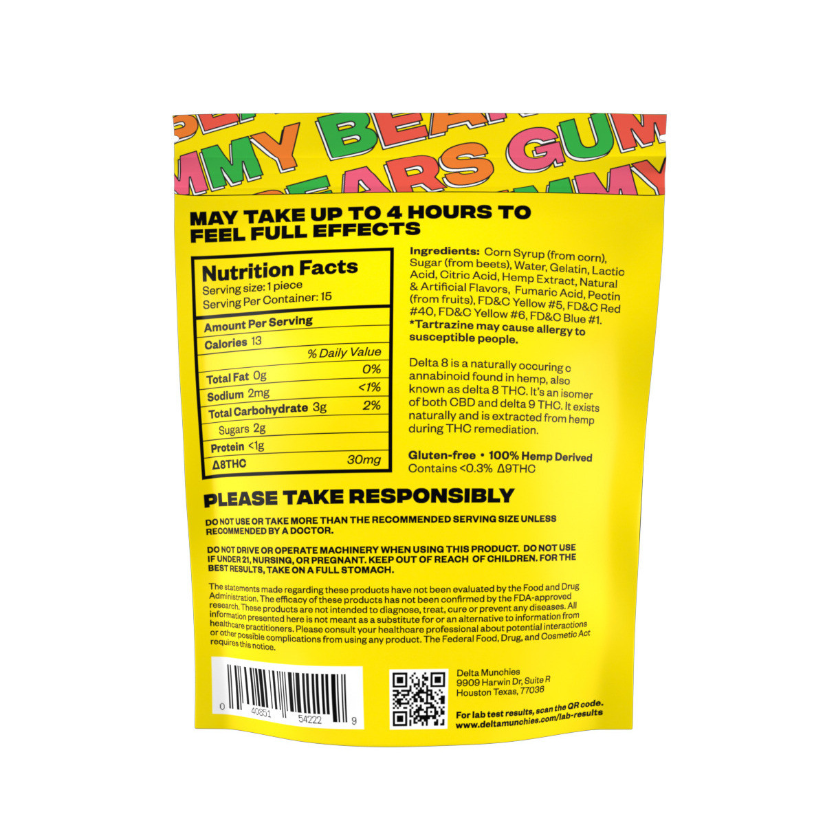 Delta Munchies Delta 8 THC Gummy Bears - The Calm Leaf
