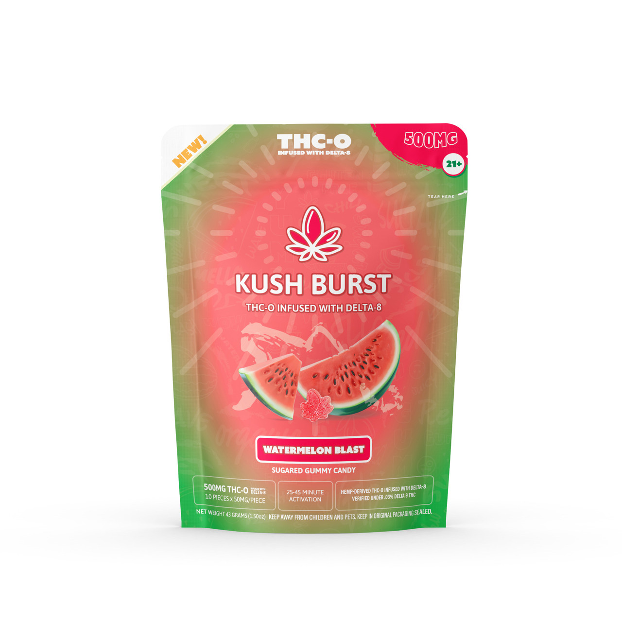 Kush Burst THC-O Acetate + Delta 8 THC Gummies - The Calm Leaf