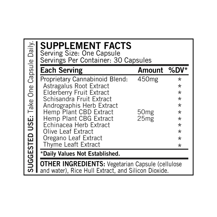Hemptown USA Full Spectrum CBD Immuno Caps - The Calm Leaf
