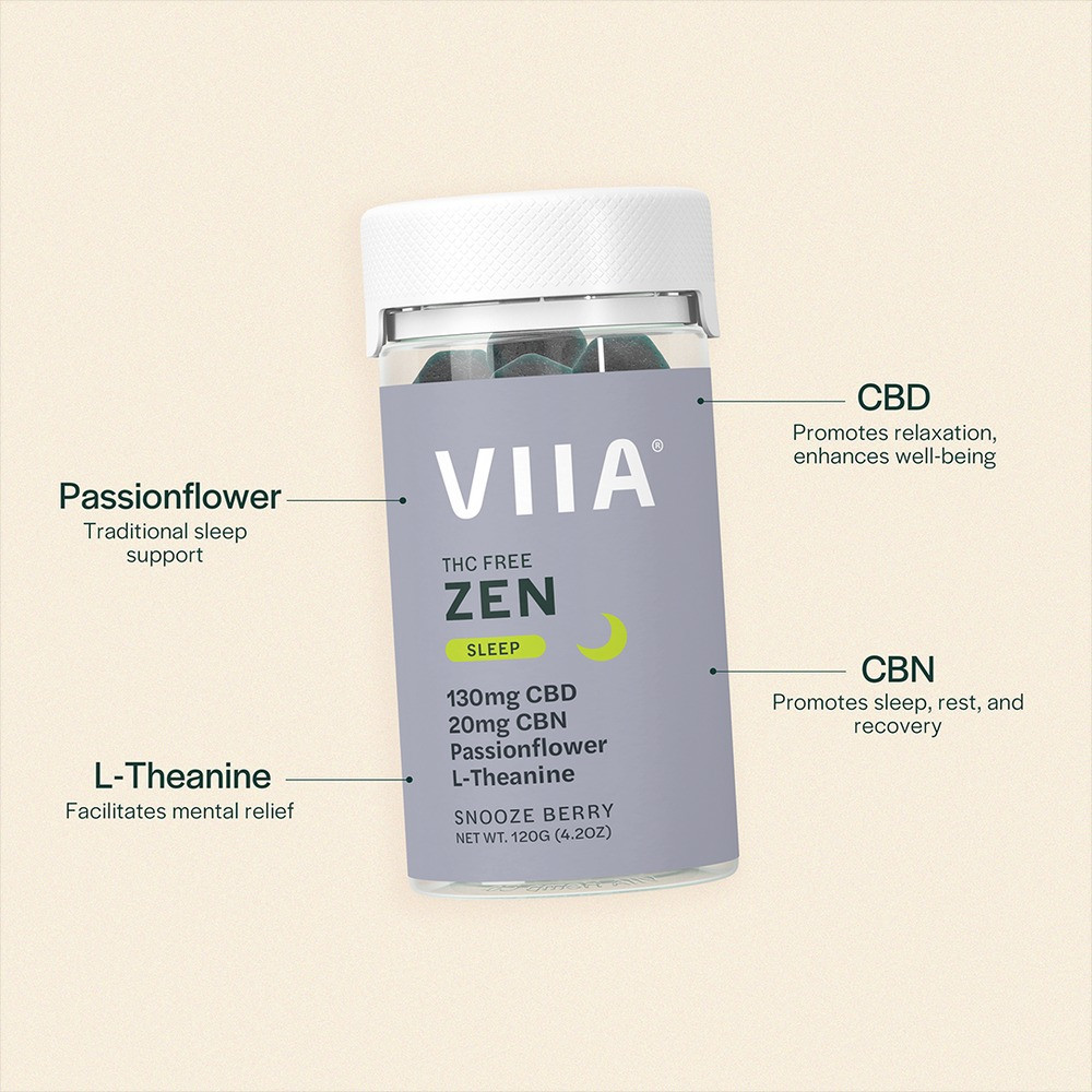 VIIA Zen CBD + CBN Sleep Gummies - Calm Leaf