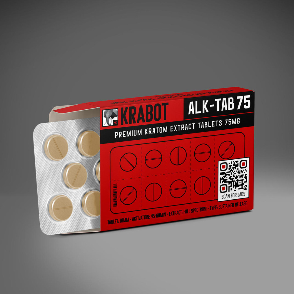 Krabot Alk-Tab 75 Premium Kratom Extract Tablets - The Calm Leaf