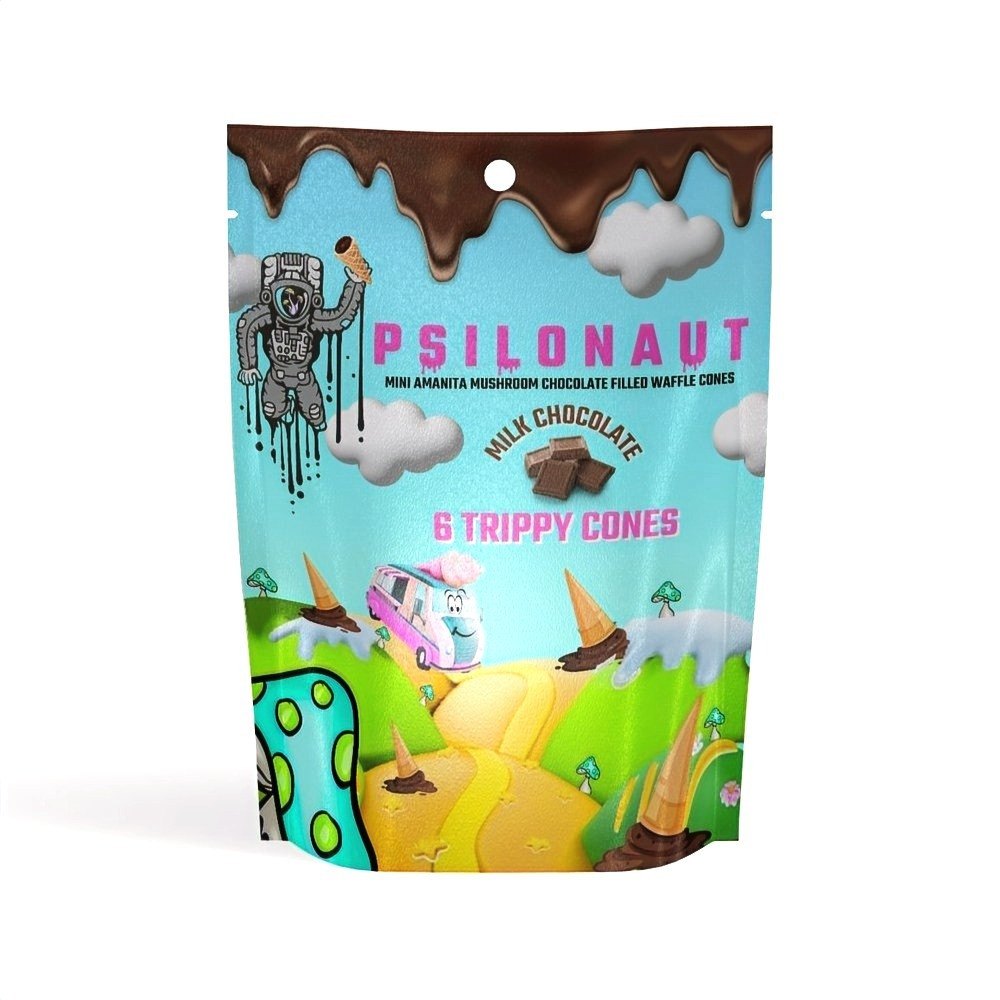 Psilonaut Amanita Mushroom Milk Chocolate Trippy Waffle Cones - The ...
