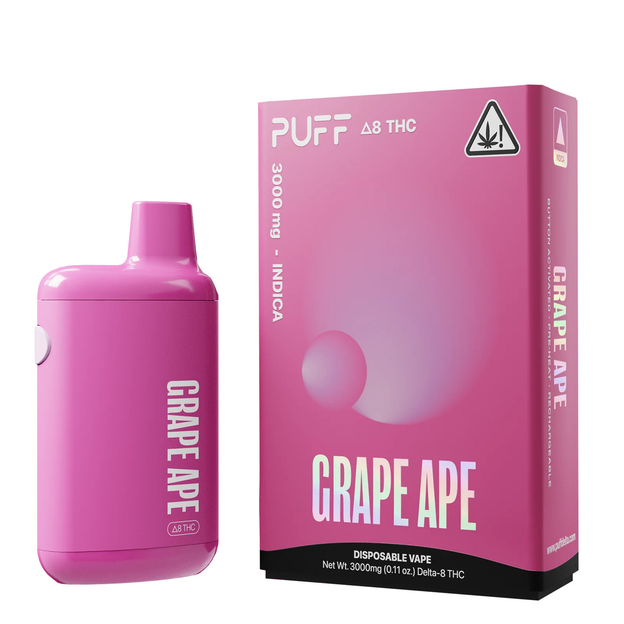 PUFF Delta 8 THC 3 Gram Disposable Vape Pen - The Calm Leaf