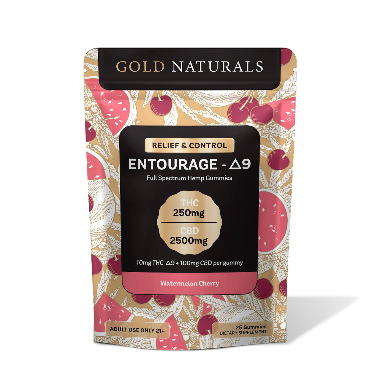 Gold Naturals Relief & Control Entourage Delta 9 THC + CBD Gummies ...