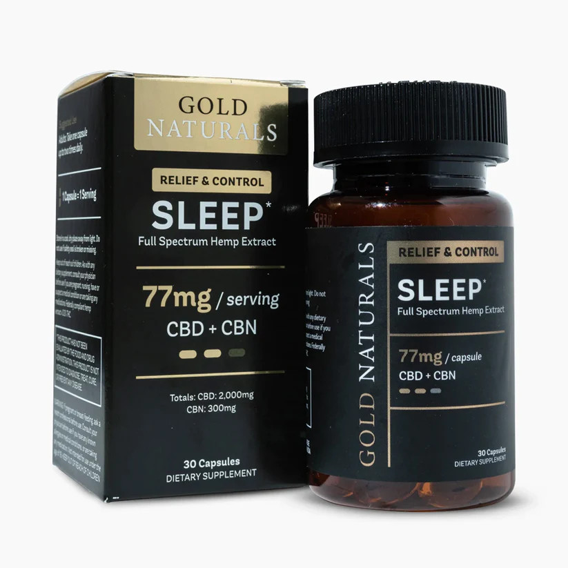 Gold Naturals Full Spectrum CBD + CBN Sleep Soft Gels - The Calm Leaf