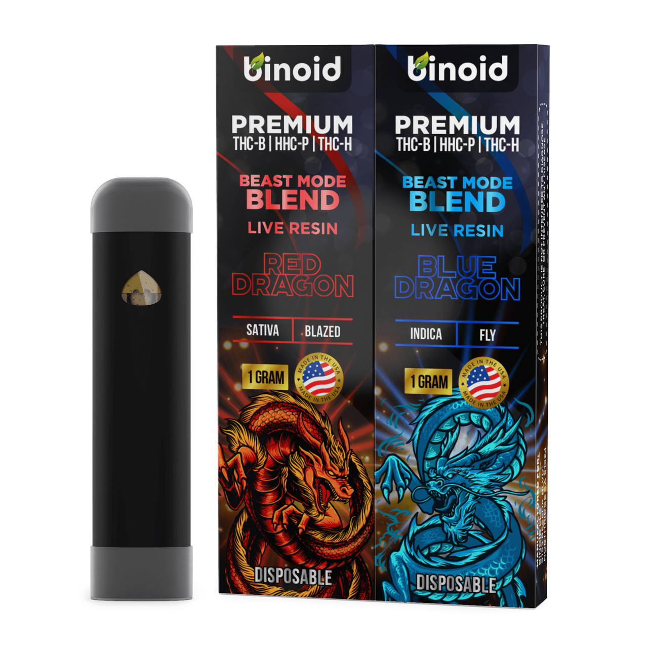 Binoid Beast Mode Live Resin Blend 2 Pack Combo Disposable Vape Pens ...