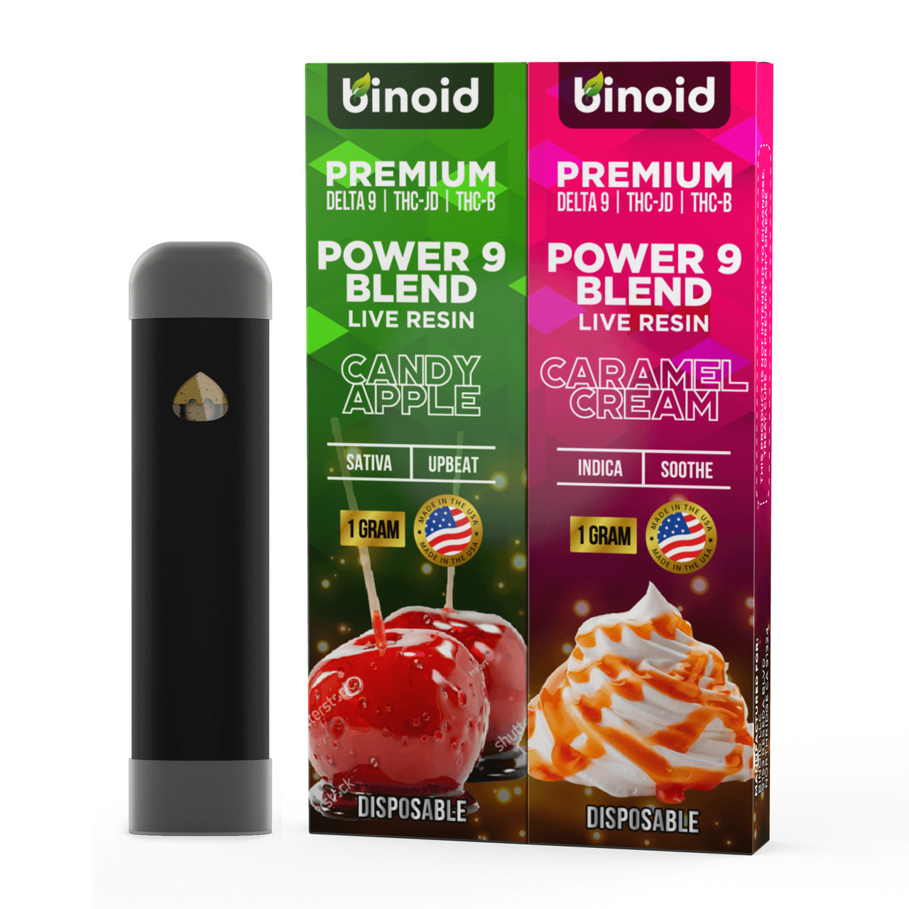 Binoid Power 9 Live Resin Blend 2 Pack Combo Disposable Vape Pens - The ...