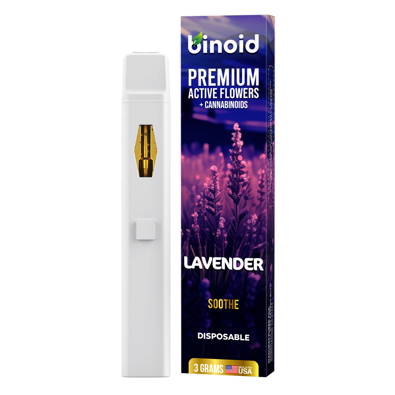 Binoid Premium Active Flowers + Cannabinoids 3G Disposable Vape Pen ...