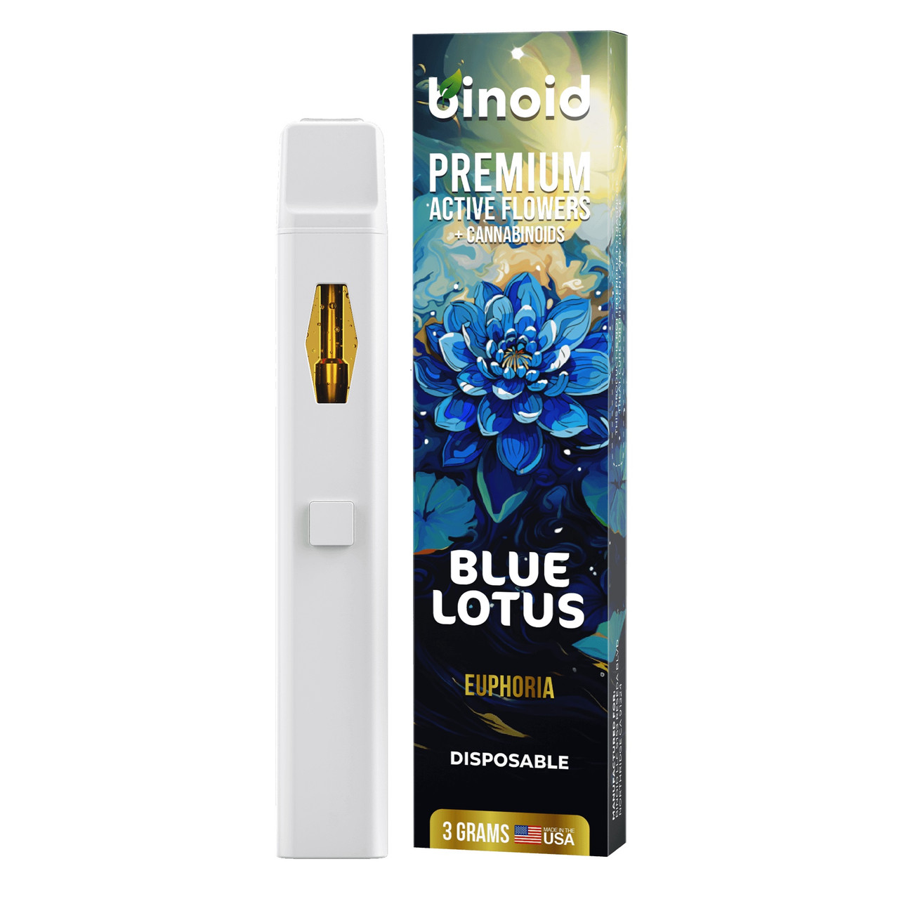 Binoid Premium Active Flowers + Cannabinoids 3G Disposable Vape Pen ...