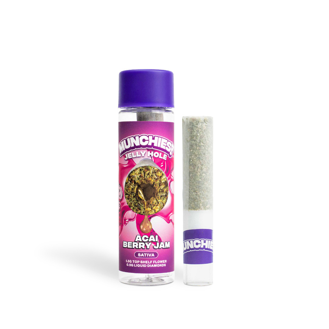 Delta Munchies Jelly Hole THCA Diamond Infused Preroll - Calm Leaf