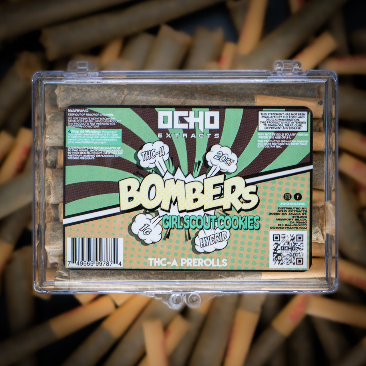 Ocho Extracts THCA Bombers 20-Pack Prerolls - Calm Leaf