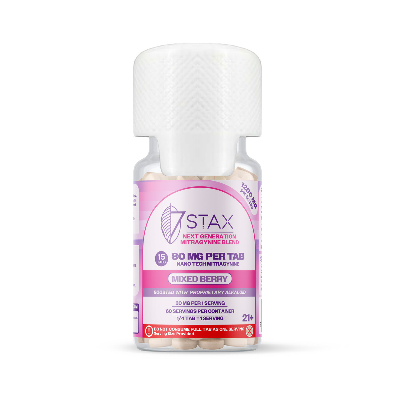 7Stax Nano Tech Mitragynine Boosted Alkaloid 80mg Kratom Tablets - Calm ...
