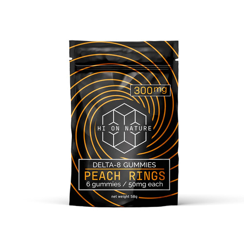Hi On Nature Delta 8 THC Peach Rings - The Calm Leaf