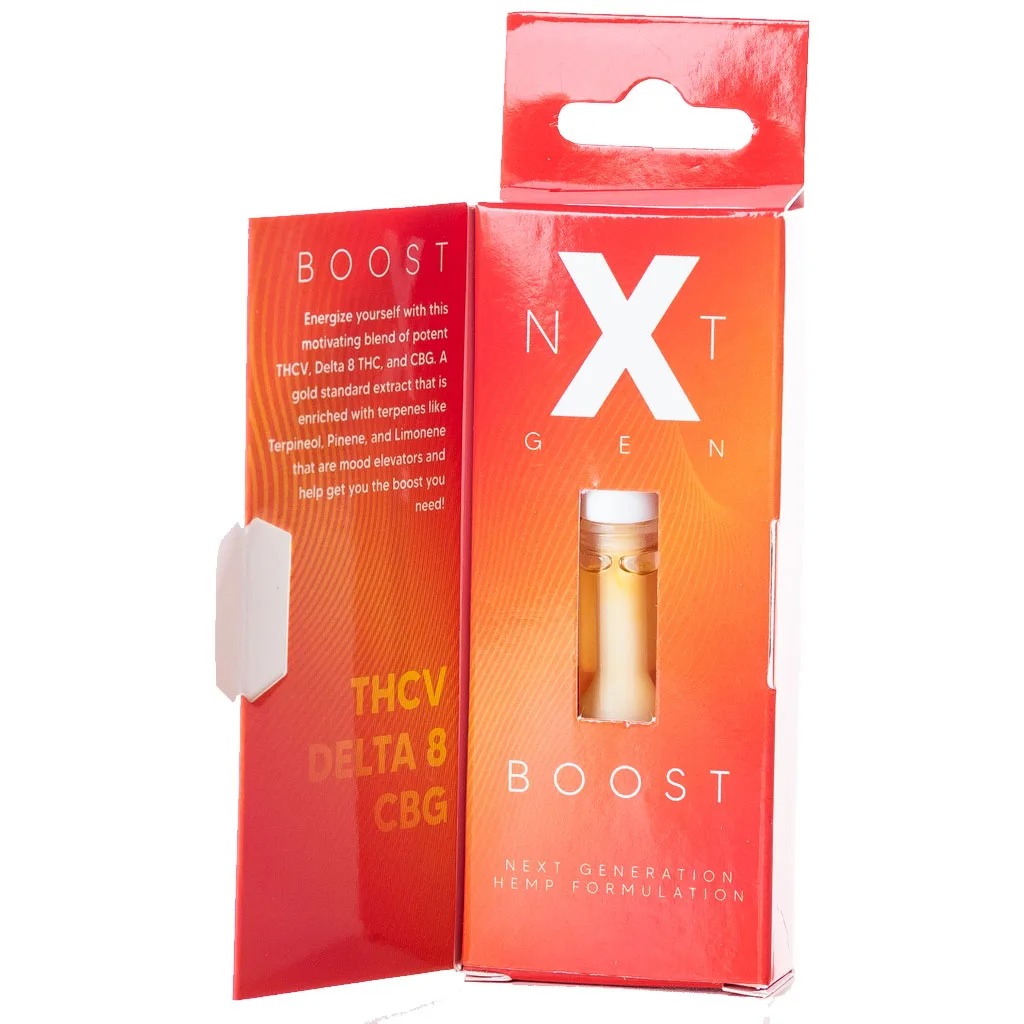 NXT Gen Boost Delta 8 THC + CBG + THCV 1G Vape Cartridge - The Calm Leaf