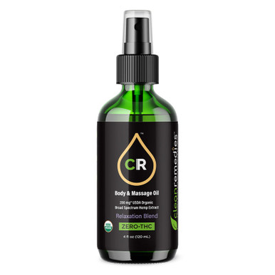 Clean Remedies Organic Broad Spectrum CBD Body & Massage Oil - Calm Leaf