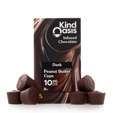 Kind Oasis Delta 9 THC Chocolate Peanut Butter Cups - Calm Leaf
