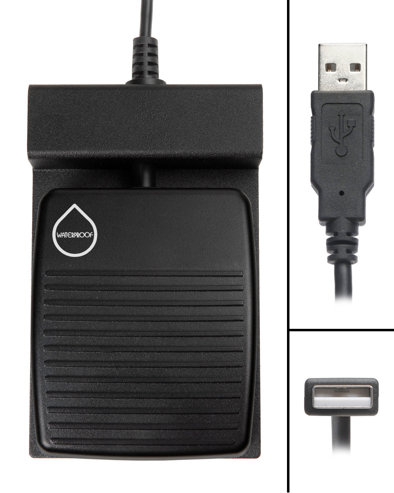 ECS Hands-Free Waterproof USB Single Button Press and Release Dictation ...