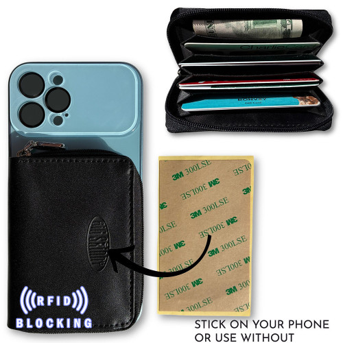 RFID Blocking Leather Mini Accordion Phone Card Case