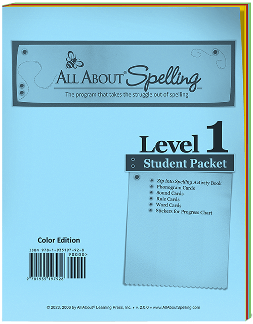 Spelling Level 1 Flashcards Only - All About Learning Press, Inc.