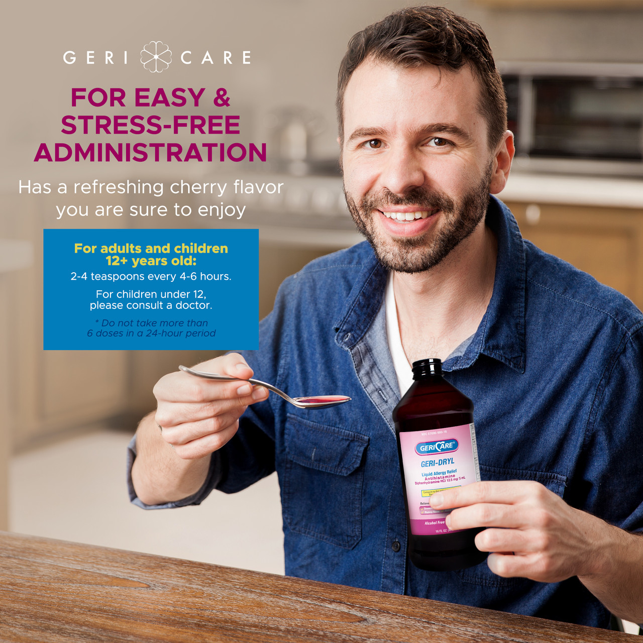 GeriCare Geri-Dryl Diphenhydramine HCI Solution 16 FL OZ