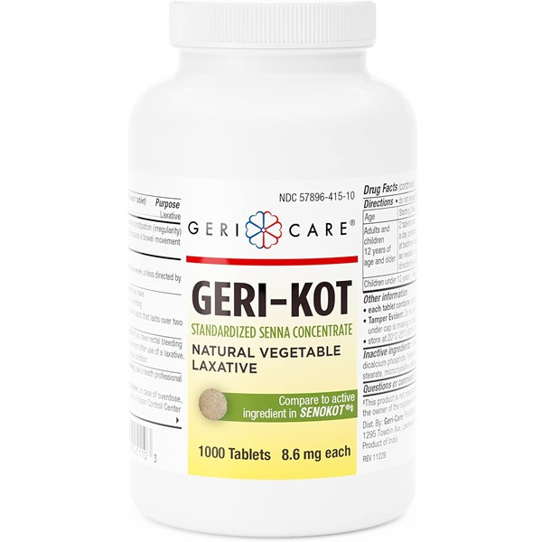 GeriCare Geri-KOT Senna, Natural Vegetable Laxative, Sennosides 8.6mg ...
