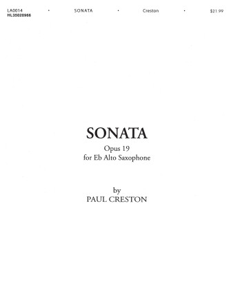 Sonata, Op. 19 - Alto Saxophone Sheet Music - Linton-MILANO Music