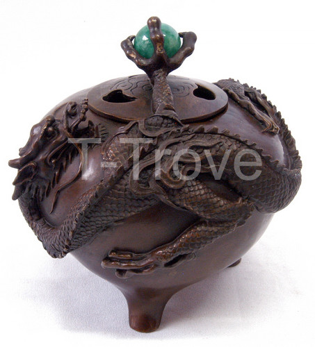 Resin Japanese Four Toe Dragon with Metallic Finish