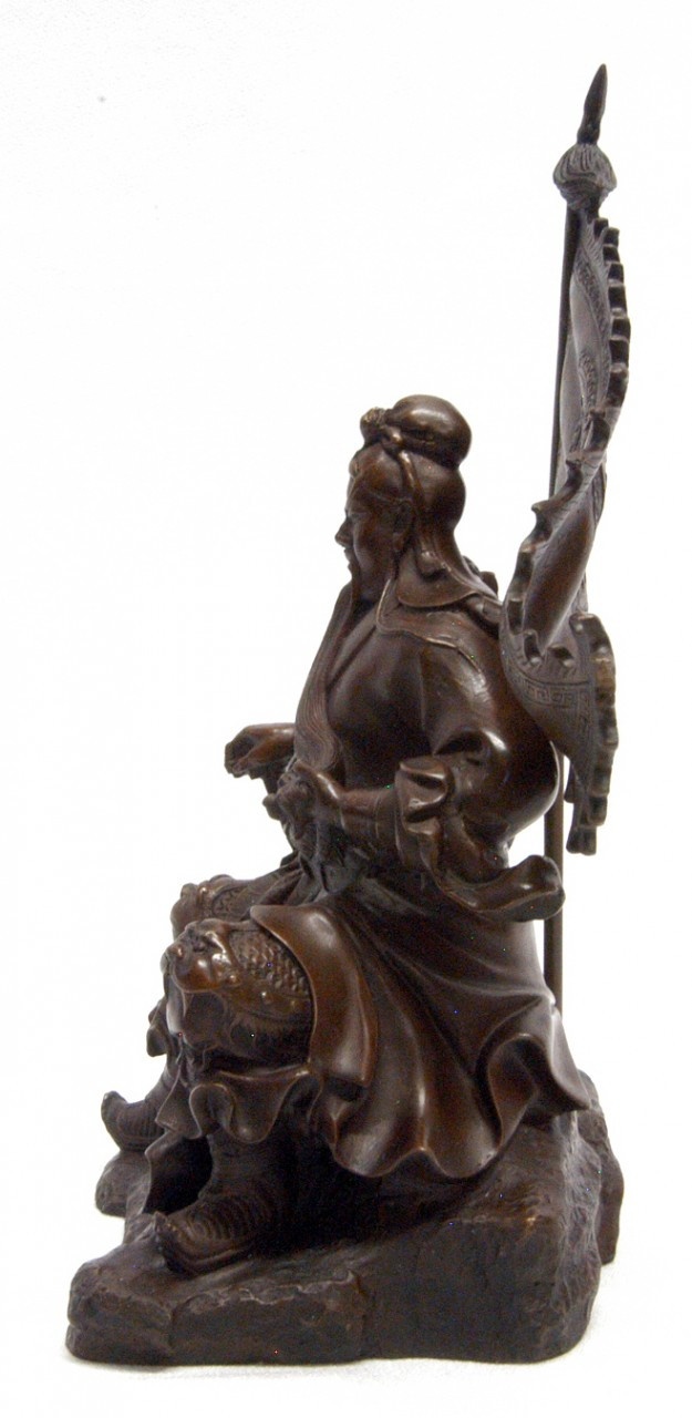 Bronze Sitting General Kwan 21cm