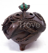 Resin Japanese Four Toe Dragon with Metallic Finish