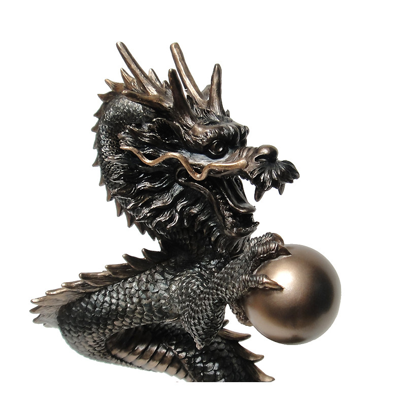 Resin Japanese Four Toe Dragon with Metallic Finish