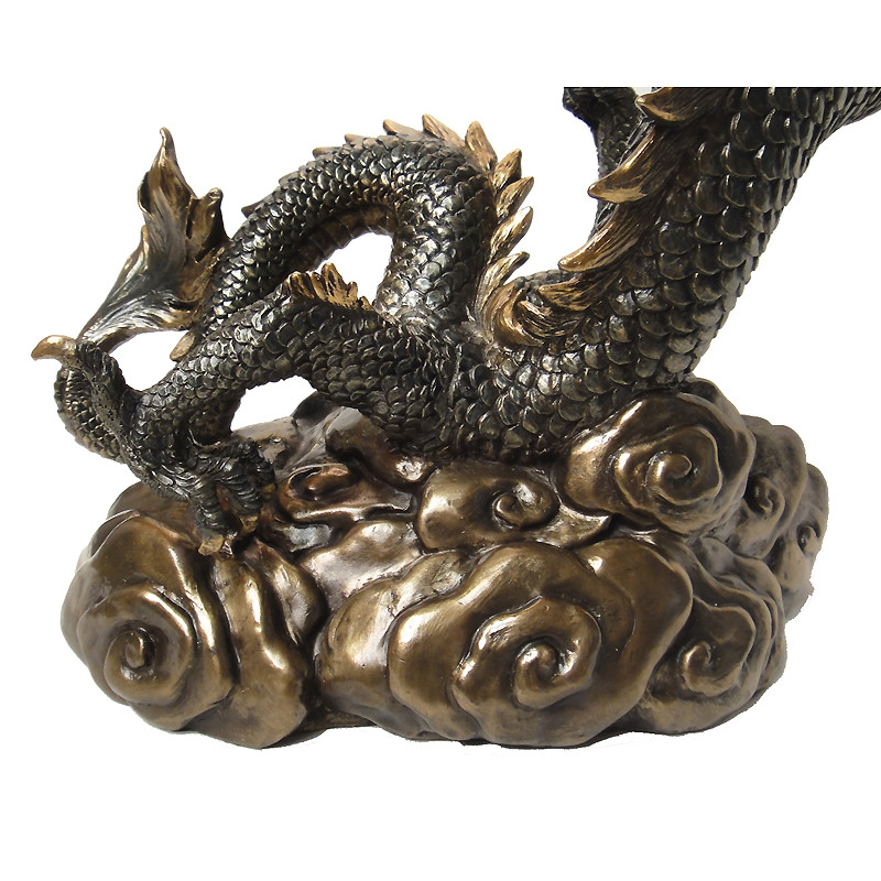 Resin Japanese Four Toe Dragon with Metallic Finish