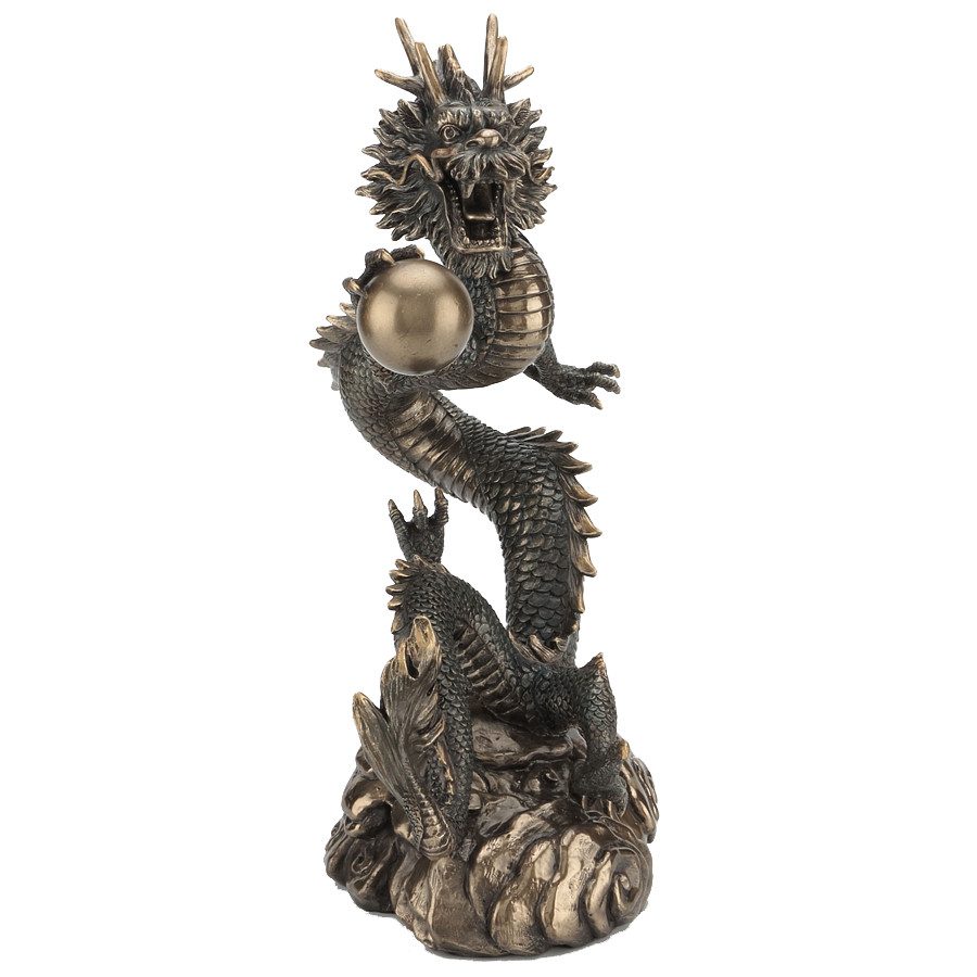 Resin Japanese Four Toe Dragon with Metallic Finish