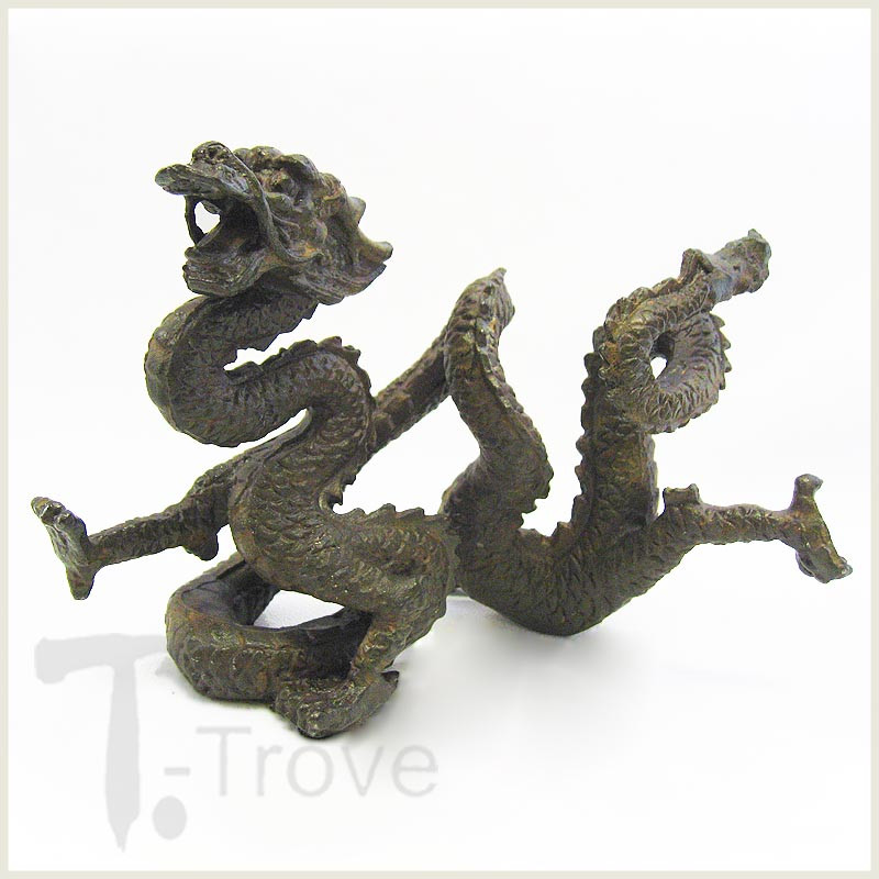 Resin Japanese Four Toe Dragon with Metallic Finish