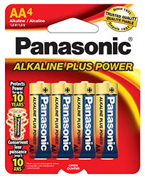 Panasonic Alkaline Plus Power AA 4-Pack Blister