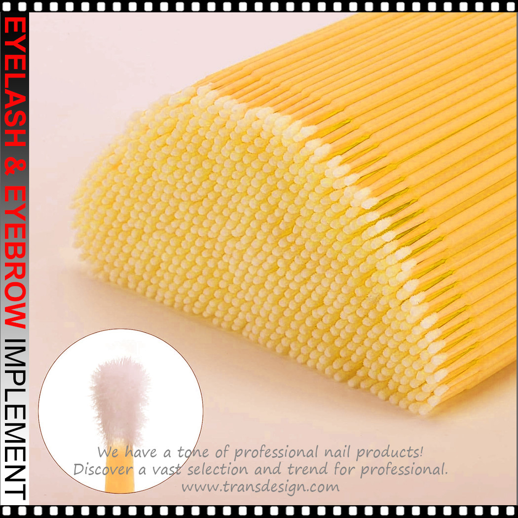 MAKEUP Disposable Micro Applicators Brush Yellow 100/Pack * - TDI, Inc