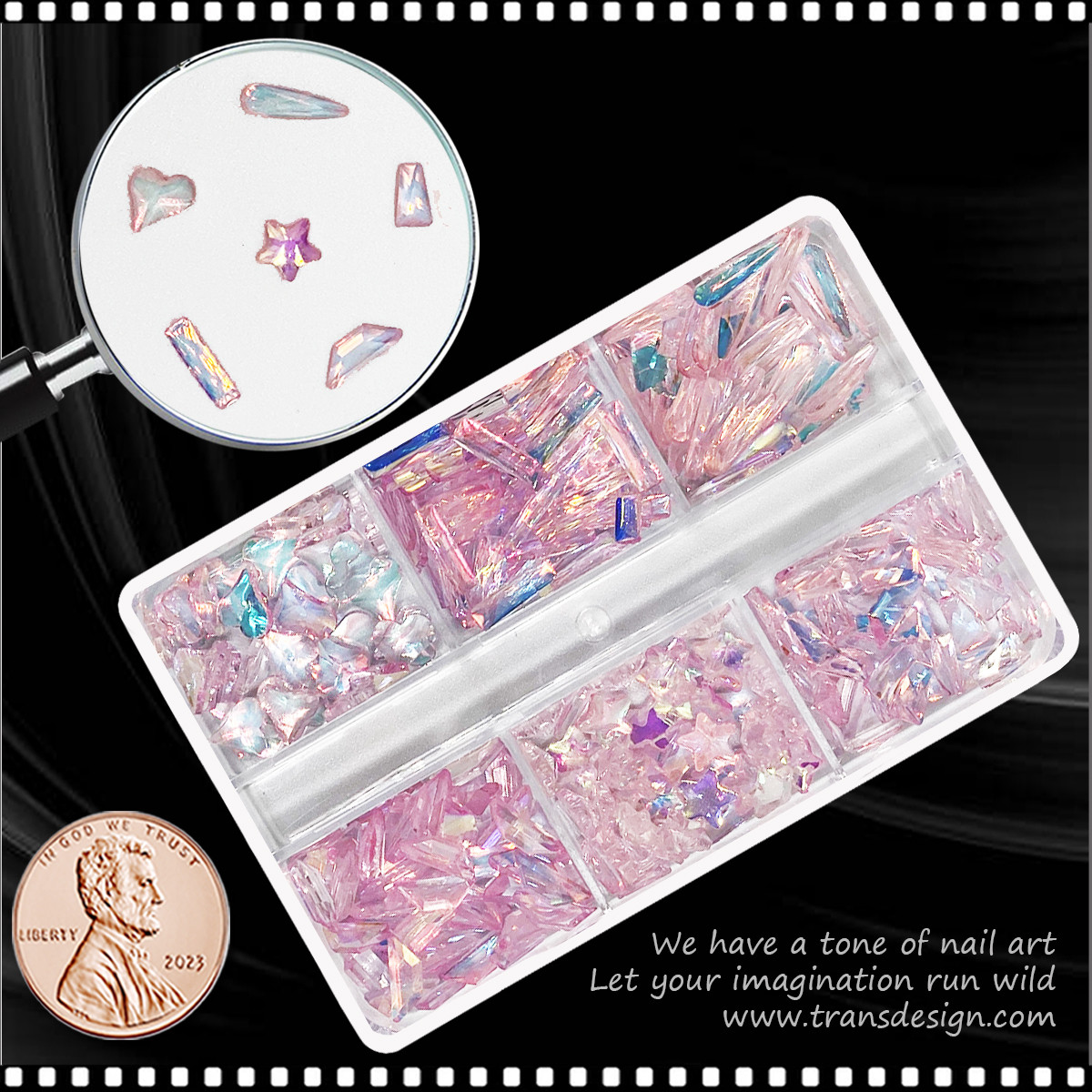 RHINESTONE CRYSTAL Aurora Pink, Assorted 300/Case - TDI, Inc