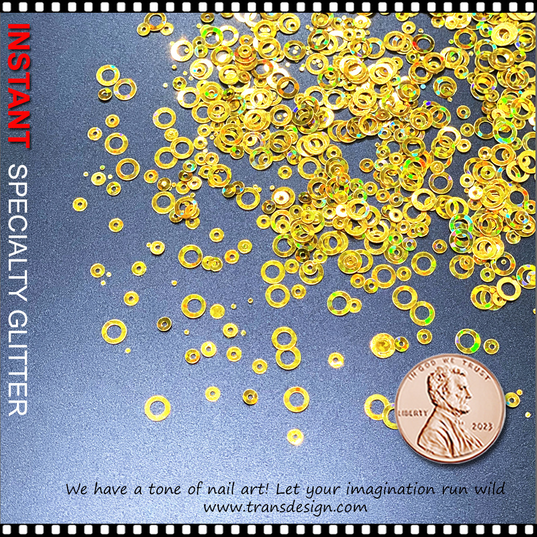 INSTANT GLITTER Assorted Gold Hologram Circle Pack - TDI, Inc