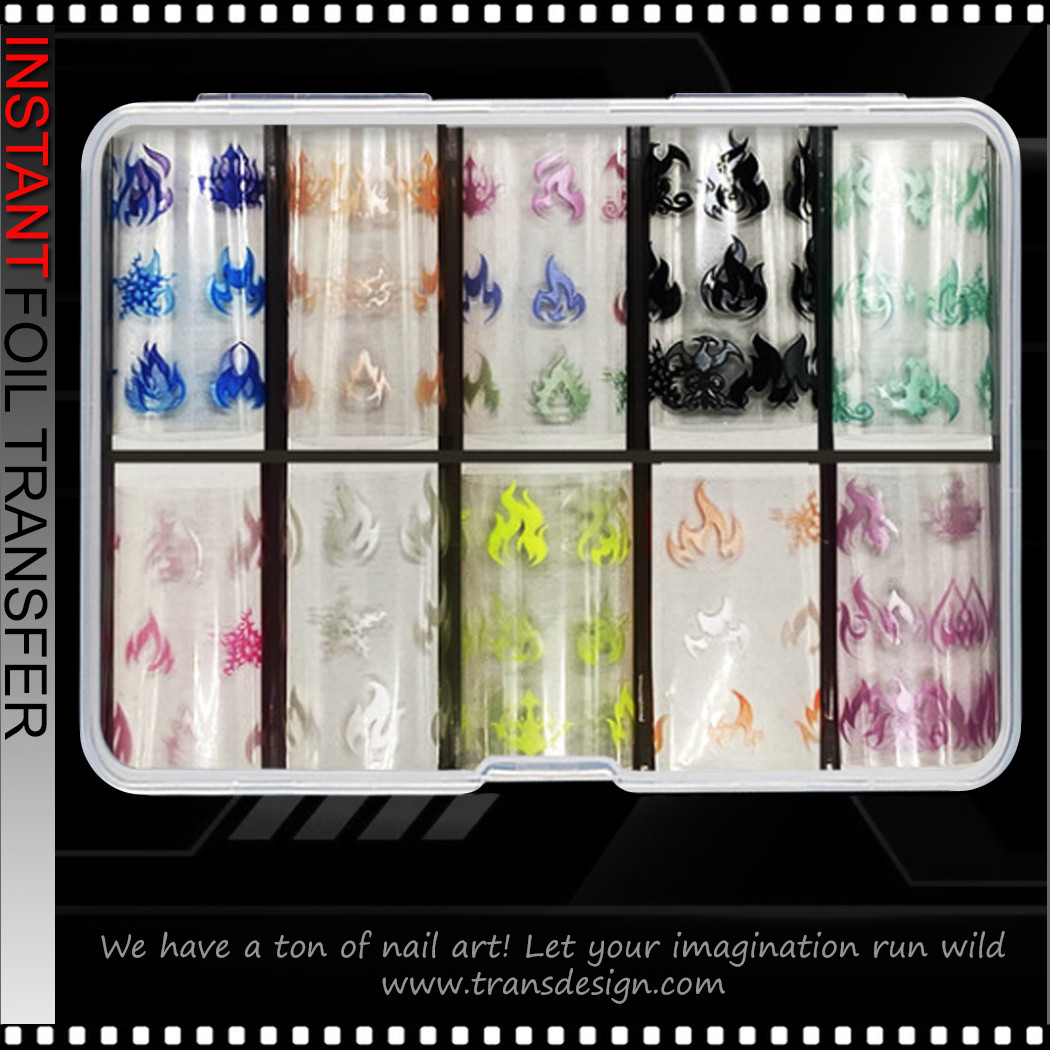 INSTANT FOIL Assorted Flame 10 Rolls Case - TDI, Inc