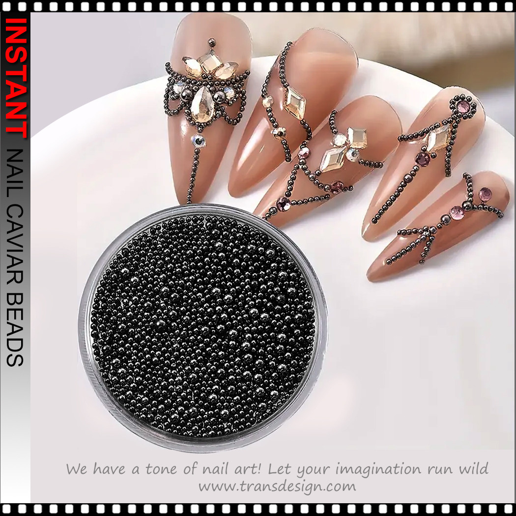 CAVIAR BEADS Black, Assorted Size Jar - TDI, Inc