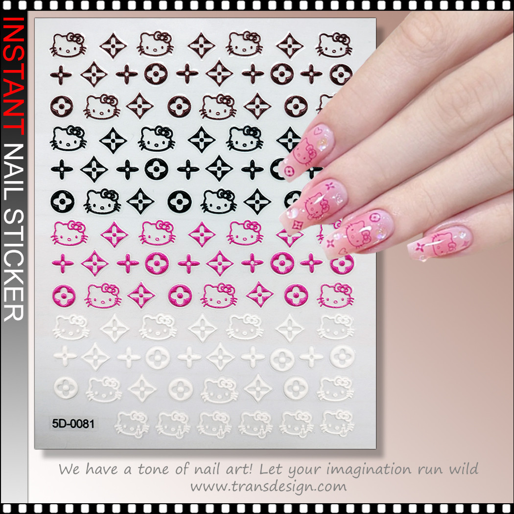 NAIL STICKER 3D Brands Name, Cartoon, LV & Hello Kitty #5D-0081 - TDI, Inc