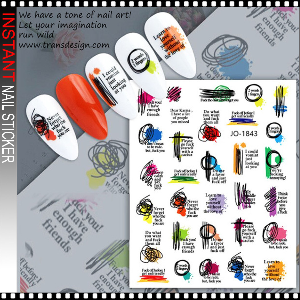 NAIL STICKER Abstraction, Curse words #JO-1843 - TDI, Inc
