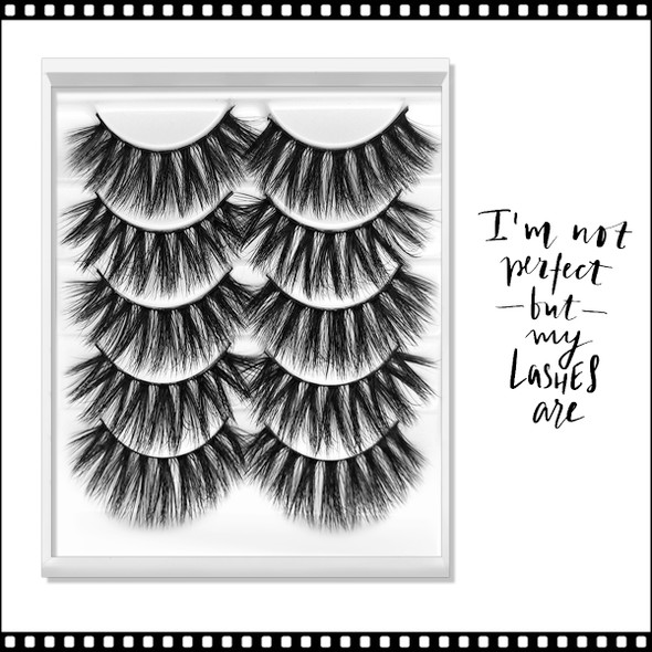 Instant Eyelash Open Eye Style C Curl Medium Long Criss Cross Lashes 5 Pairspack 3d 53