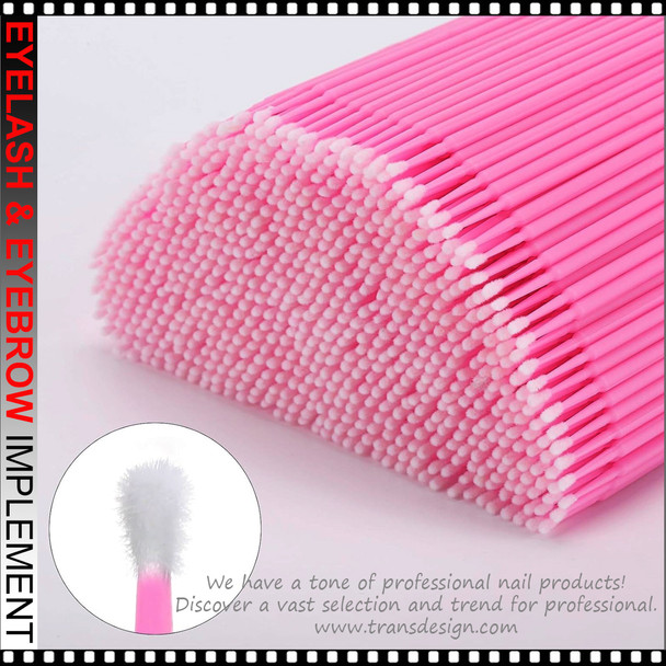MAKEUP Disposable Micro Applicators Brush Pink 100/Pack - TDI, Inc