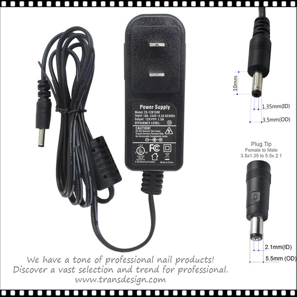 POWER ADAPTER 12VDC 1.5A. Mini & Regular Plug - TDI, Inc