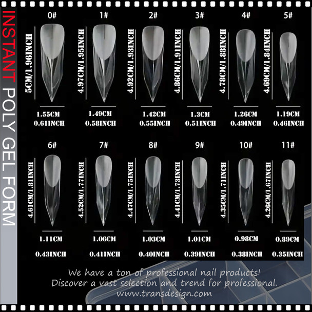 INSTANT POLYGEL FORM TIP Pyramid Shape, Full Cover 120/Case * - TDI, Inc