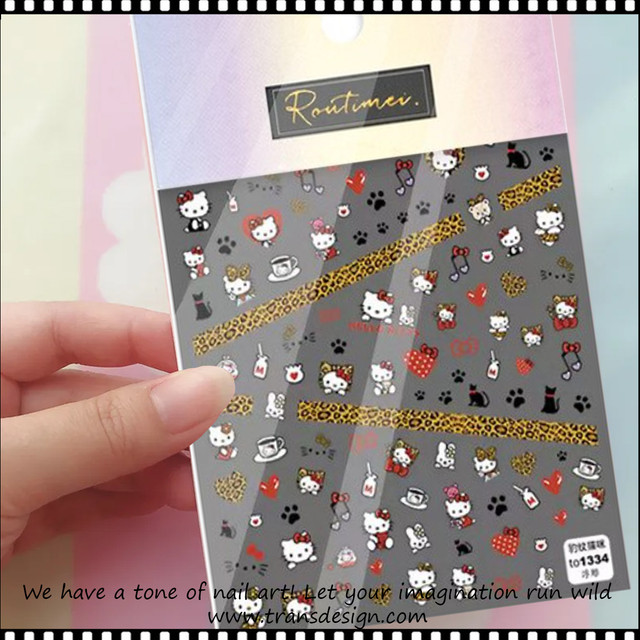 NAIL STICKER 3D Cartoon, Leopard Hello Kitty #to1334 - TDI, Inc